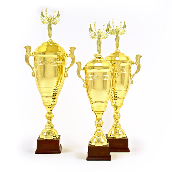 Cupa cu capac si figurina PRO10114L- medalii trofee cupe figurine
